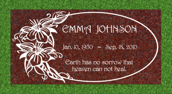 Flower Hummingbird - New Century Headstones